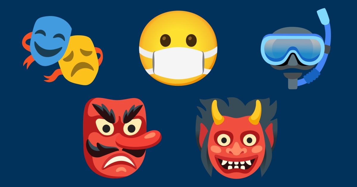 😷 Mask Emojis 👹 👺 🤿 🎭