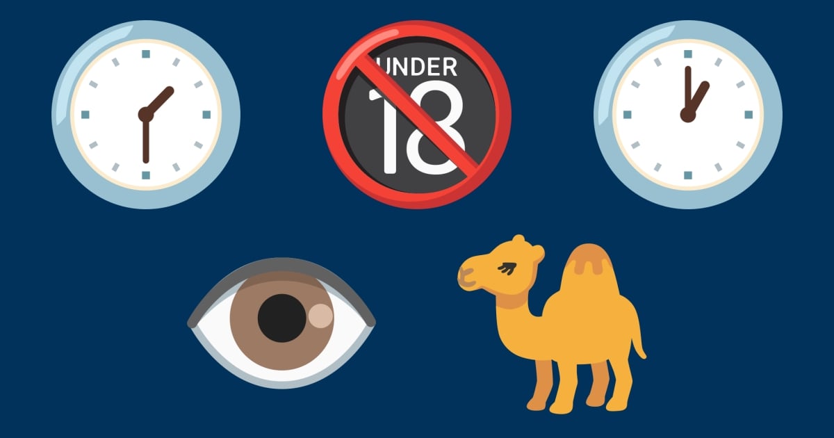 👁️ One Emojis 🐪 🕐 🕜 🔞