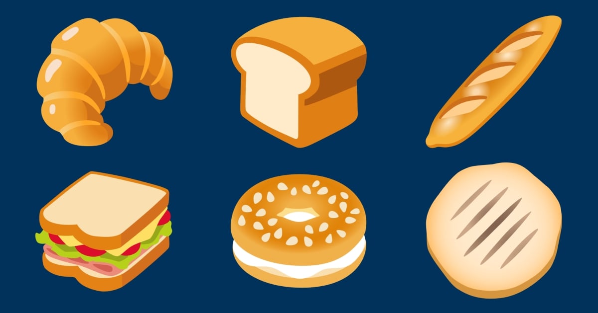 🍞 Bread Emojis 🥐 🥖 🫓 🥯 🥪
