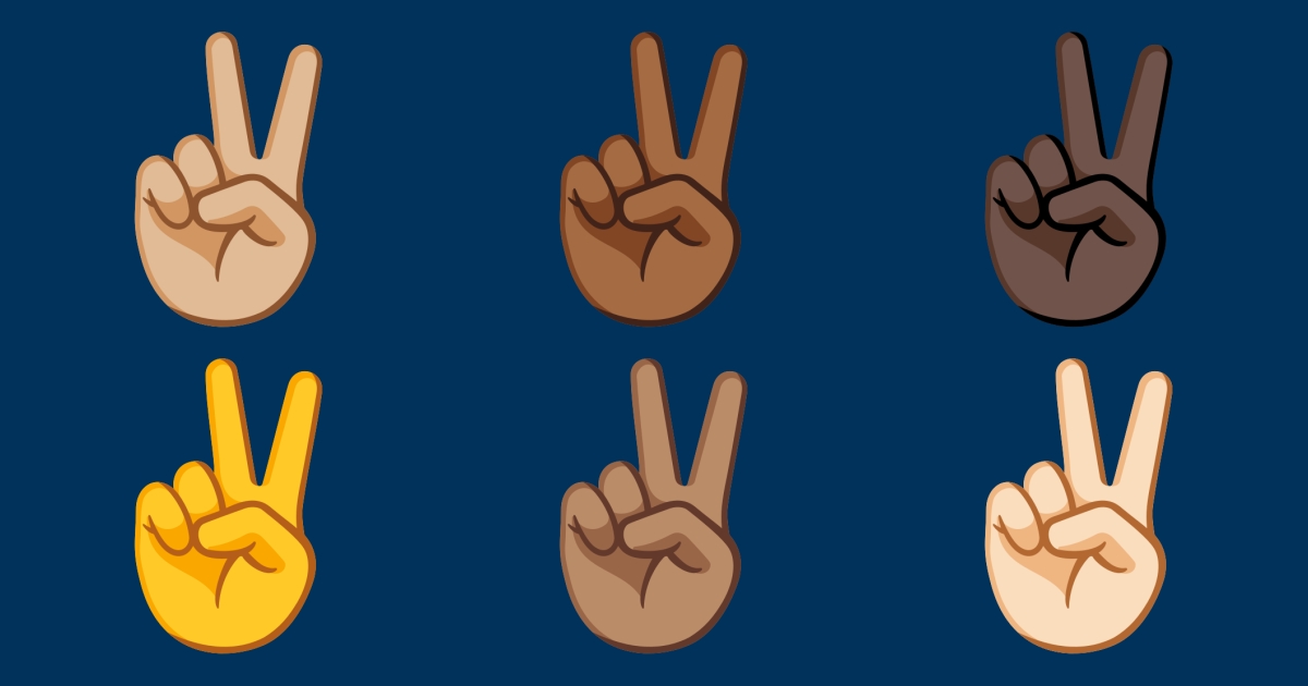 ️ V Emojis 🏻 🏼 🏽 🏾 🏿