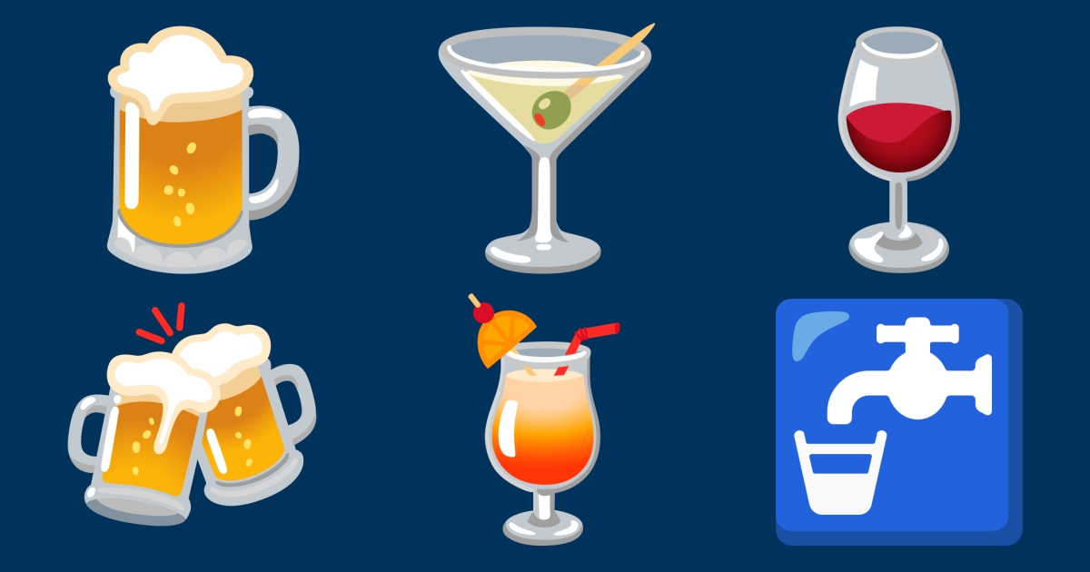🍷 Drinking Emojis 🍸 🍹 🍺 🍻 🚰