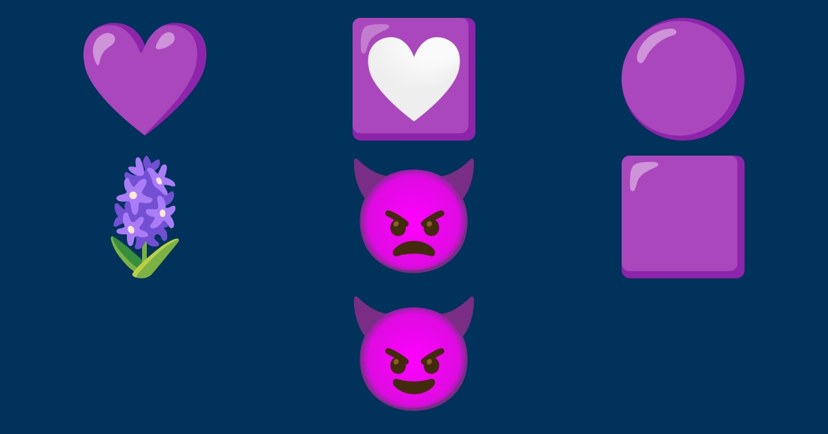 😈 Purple Emojis 👿 💟 💜 🪻 🟣 🟪
