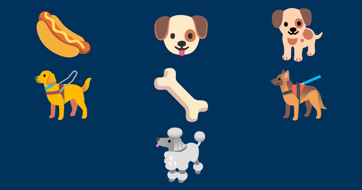 🦴 Dog Emojis 🐶 🐕 🦮 🐕‍🦺 🐩 🌭