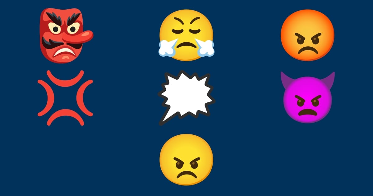 😤 Angry Emojis 😡 😠 👿 👺 💢 🗯️