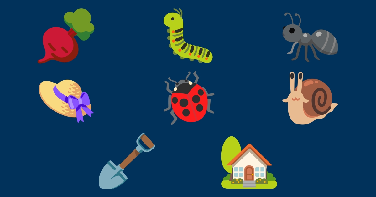 🐌 Garden Emojis 🐛 🐜 🐞 🫜 🏡 👒