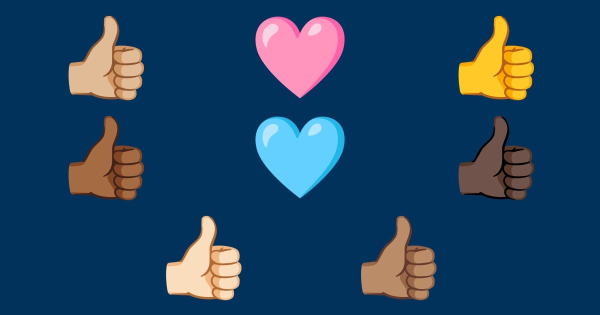 Like Emojis 🩵 👍 👍🏻 👍🏼 👍🏽 👍🏾