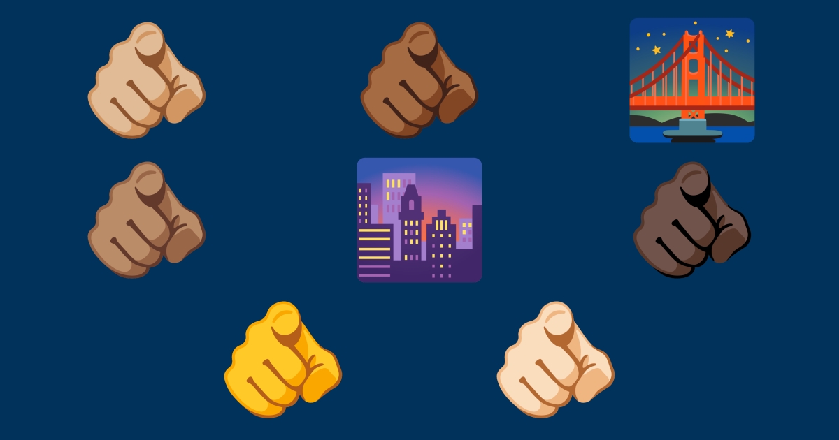 🫵 At Emojis 🌆 🌉 🫵🏻 🫵🏼 🫵🏽 🫵🏾