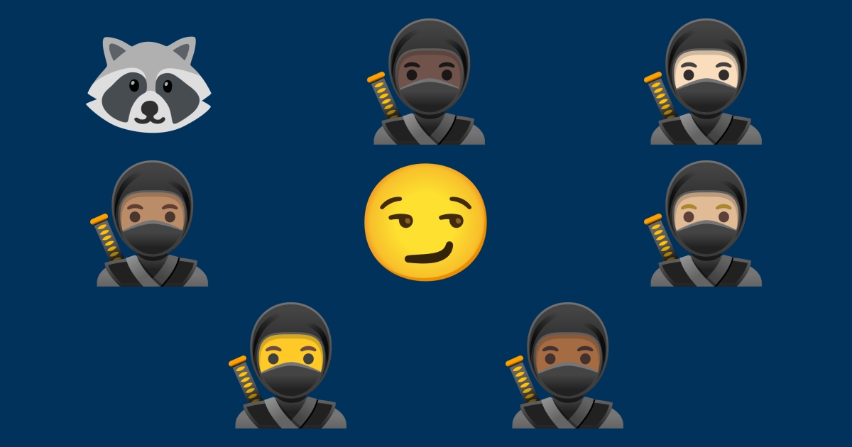 😏 Sly Emojis 🥷 🦝 🥷🏻 🥷🏼 🥷🏽 🥷🏾