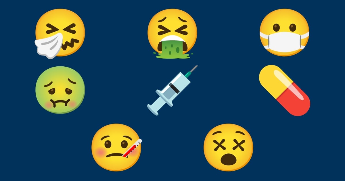 😷 Sick Emojis 🤒 🤢 🤮 🤧 😵 💉