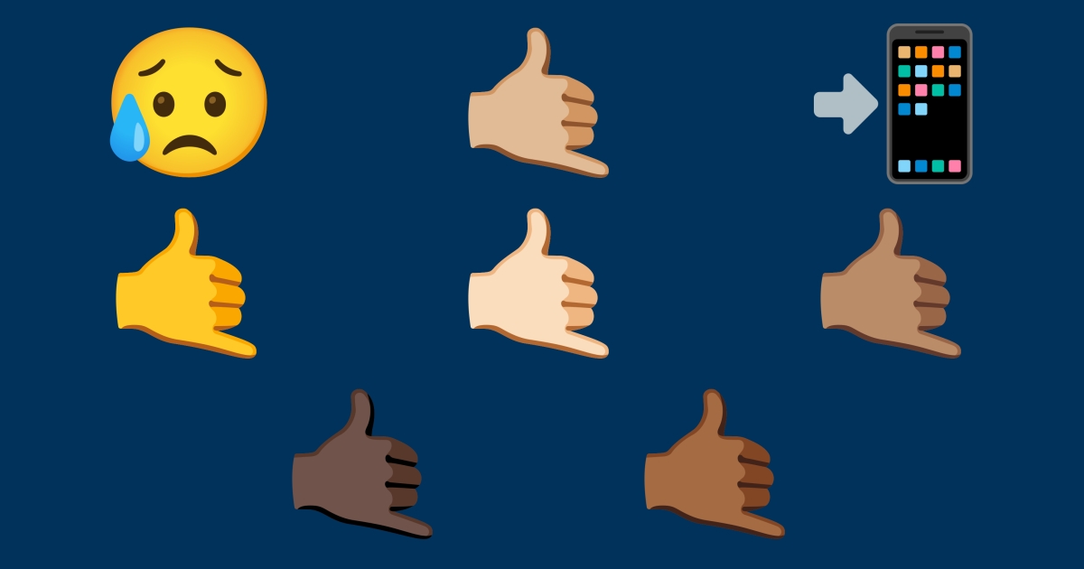 😥 Call Emojis 🤙 📲 🤙🏻 🤙🏼 🤙🏽 🤙🏾