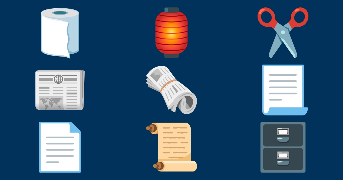 🏮 Paper Emojis 📃 📜 📄 📰 🗞️ ️