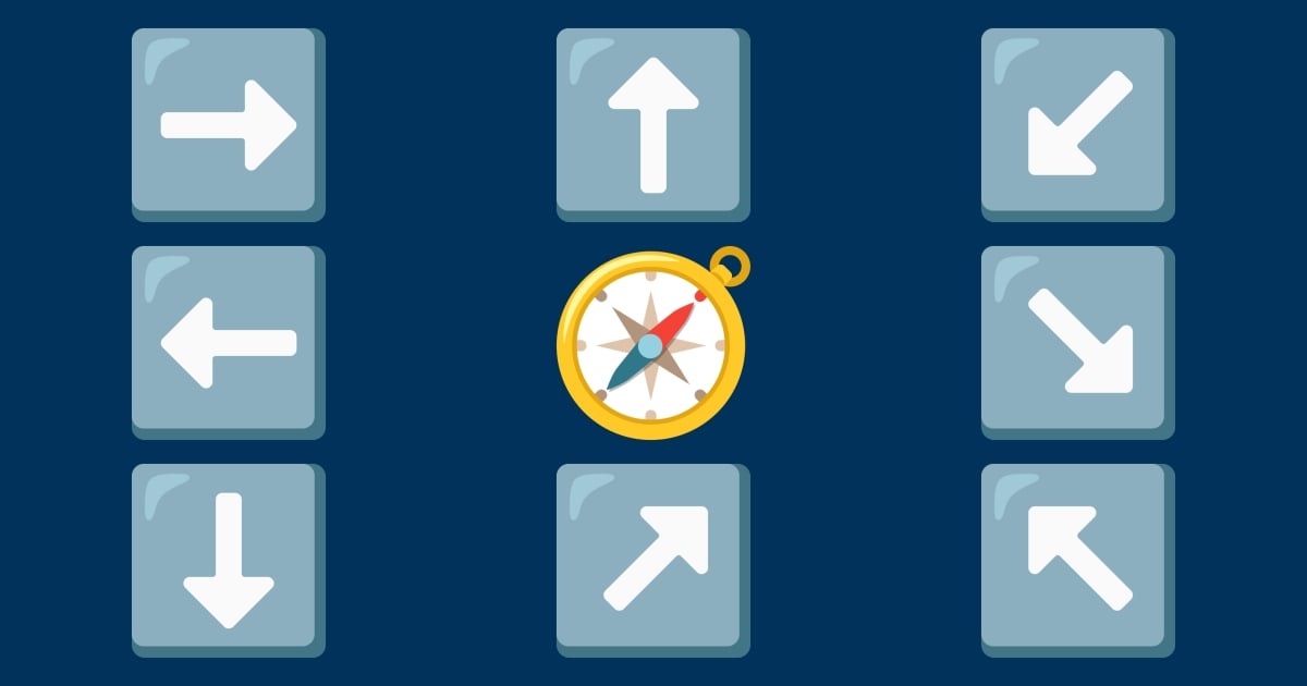 🧭 Direction Emojis ⬆️ ↗️ ️ ↘️ ⬇️ ↙️