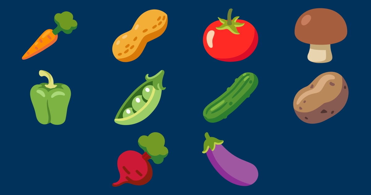🍅 Vegetable Emojis 🍆 🥔 🥕 🫑 🥒 🥜