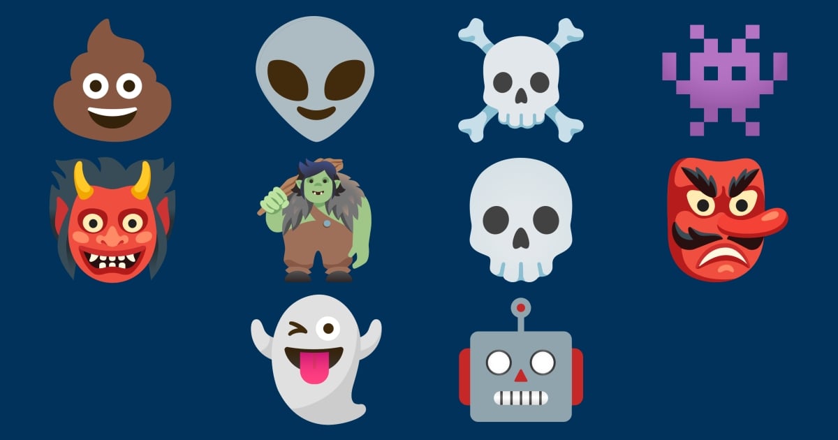 💀 Monster Emojis ☠️ 💩 👹 👺 👻 👽
