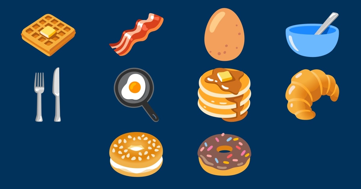 🥐 Breakfast Emojis 🥯 🥞 🧇 🥓 🥚 🍳