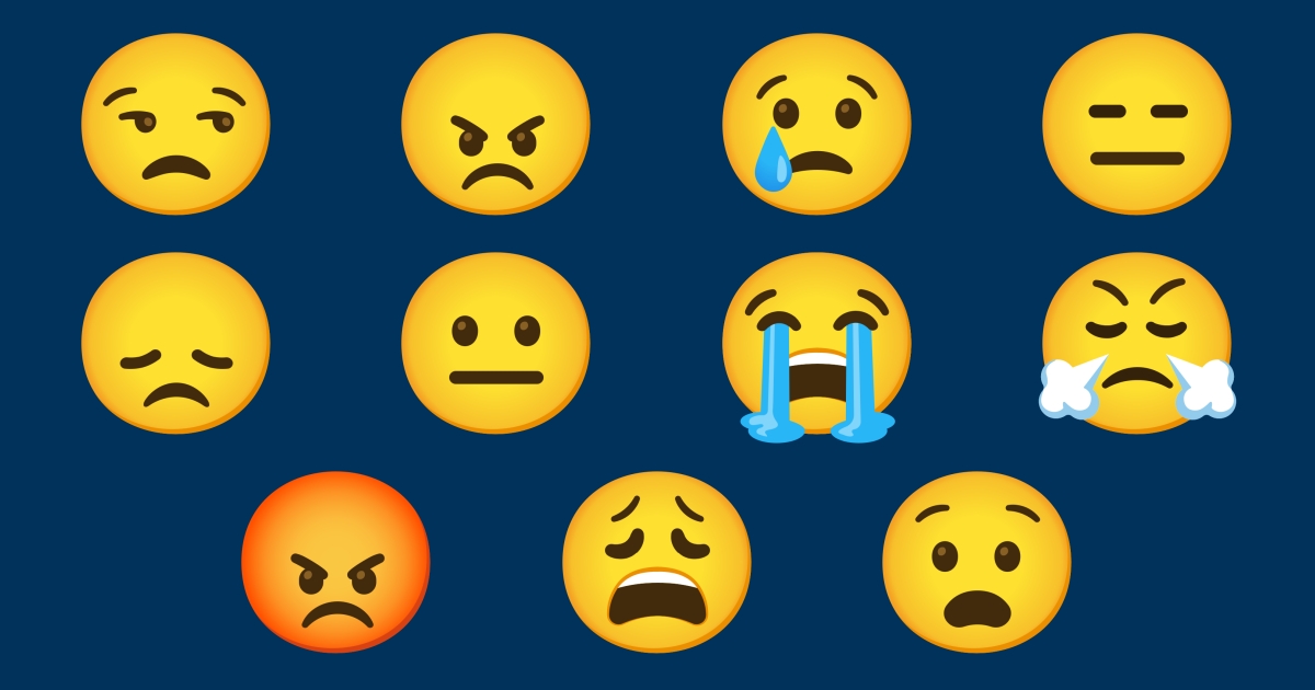 😐 Unhappy Emojis 😑 😒 😧 😢 😭 😞