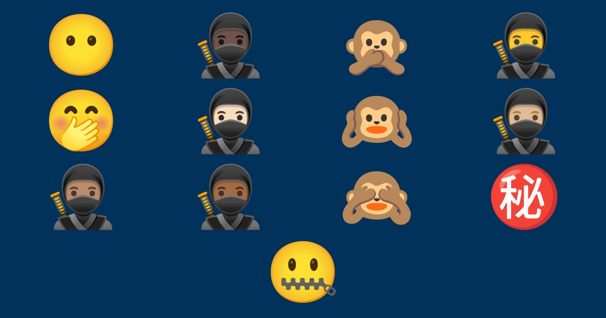 🤭 Secret Emojis 🤐 😶 🙈 🙉 🙊 🥷