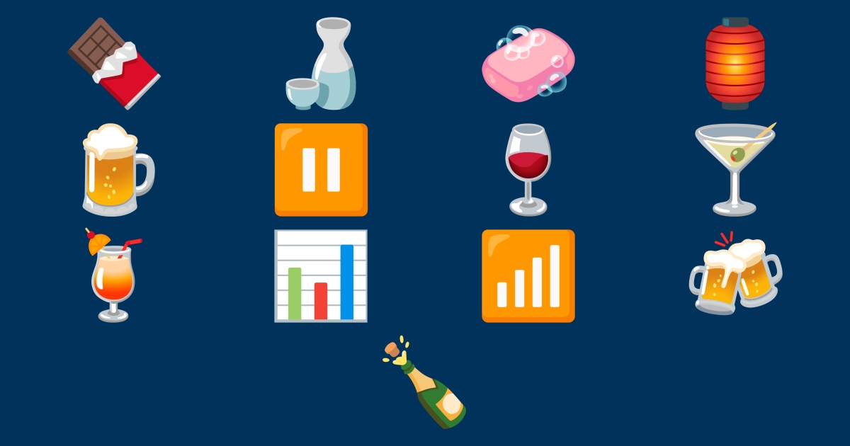 🍫 Bar Emojis 🍶 🍾 🍷 🍸 🍹 🍺