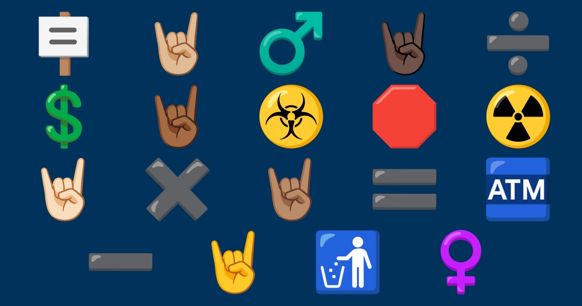 🤘 Sign Emojis 🛑 🪧 🏧 🚮 ☢️ ☣️
