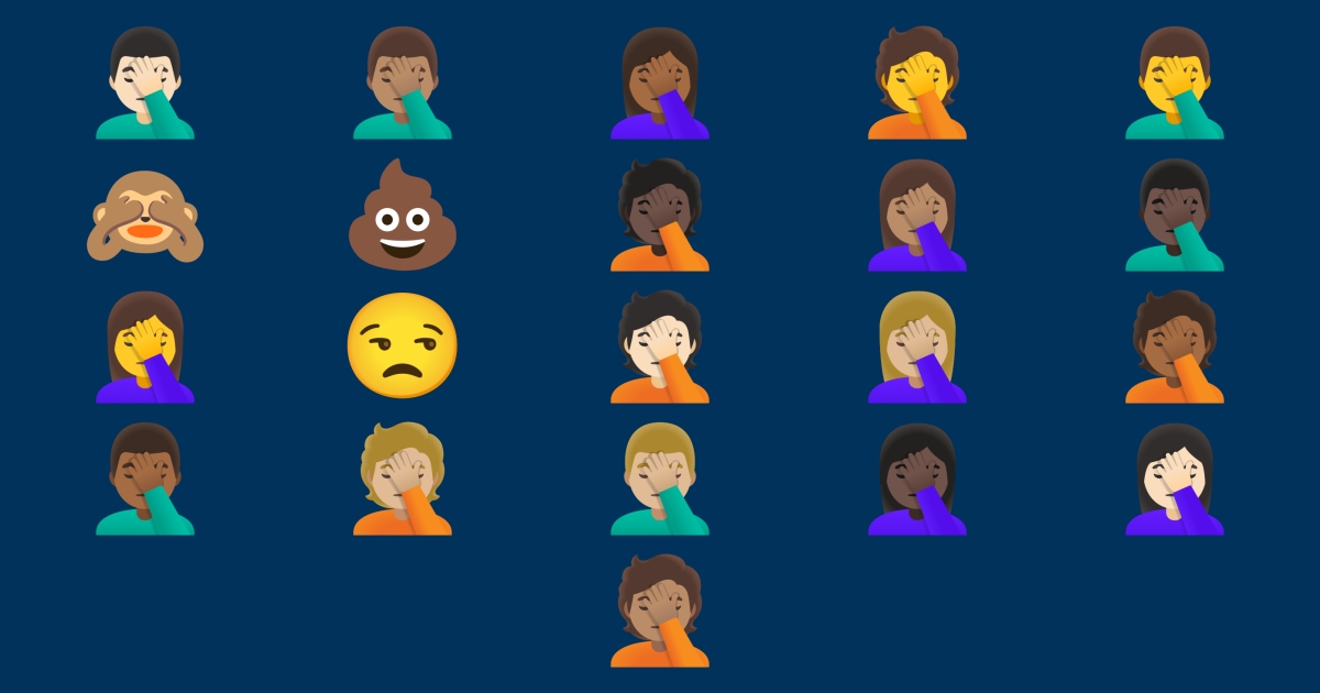 😒 Smh Emojis 💩 🙈 🤦 🤦‍♂️ 🤦‍♀️ 🤦🏻