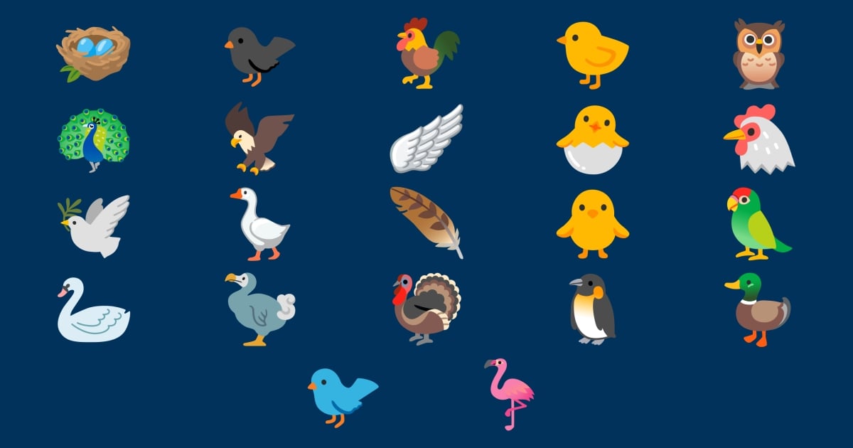 🦃 Bird Emojis 🐔 🐓 🐣 🐤 🐥 🐦