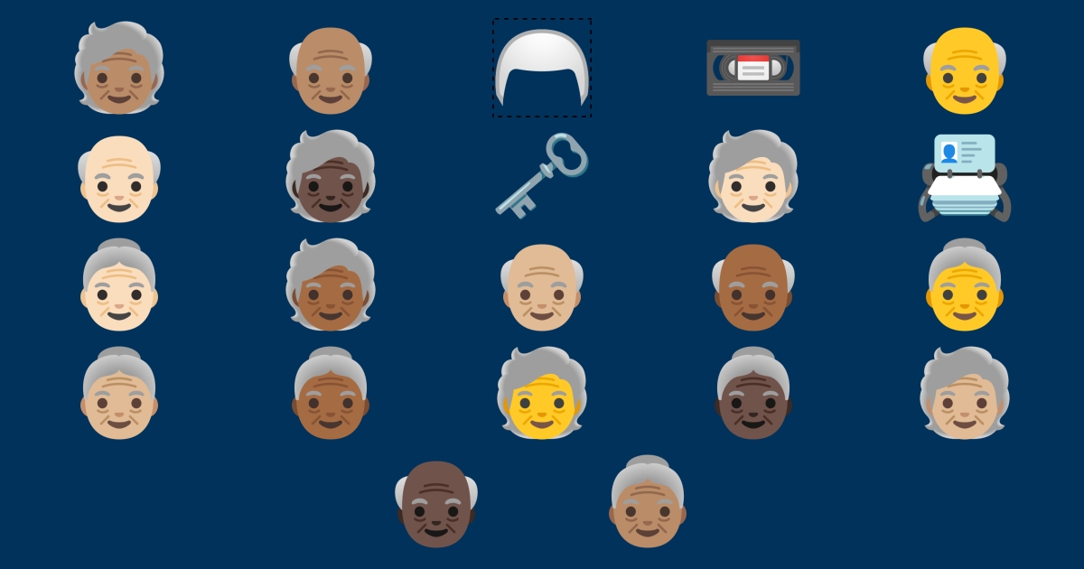 🧓 Old Emojis 👴 👵 📼 📇 🗝️ 🧓🏻