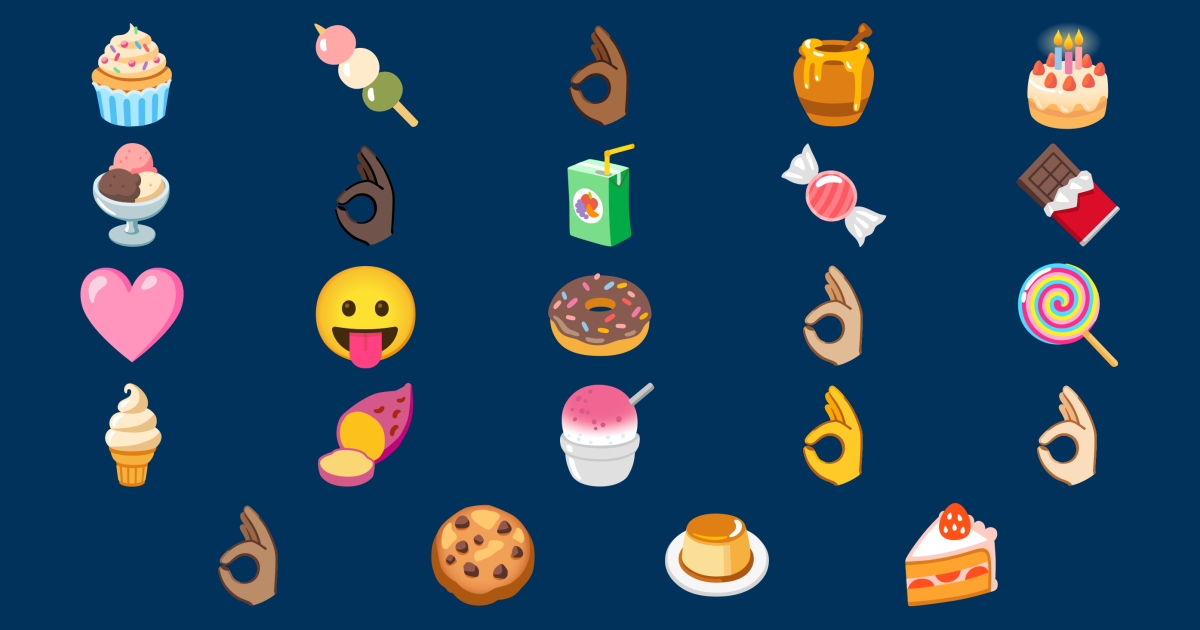 😛 Sweet Emojis 🩷 👌 🍠 🍡 🍦 🍧