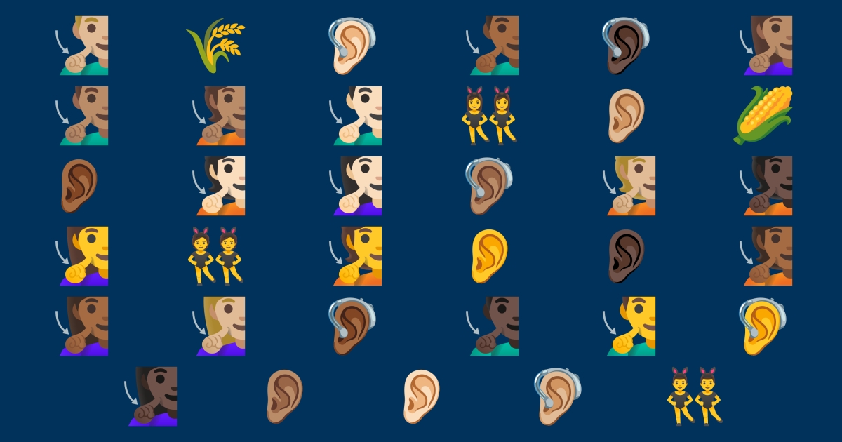 👂 Ear Emojis 🦻 🧏 🧏‍♂️ 🧏‍♀️ 👯 👯‍♂️
