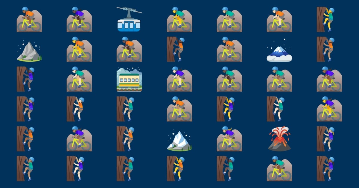 🧗 Mountain Emojis 🧗‍♂️ 🧗‍♀️ 🚵 🚵‍♂️ 🚵‍♀️ 🏔️