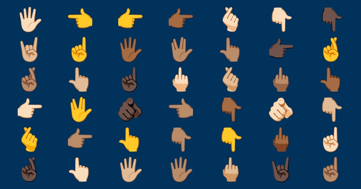 🖐️ Finger Emojis 🖖 🤞 🫰 🤘 👈 👉