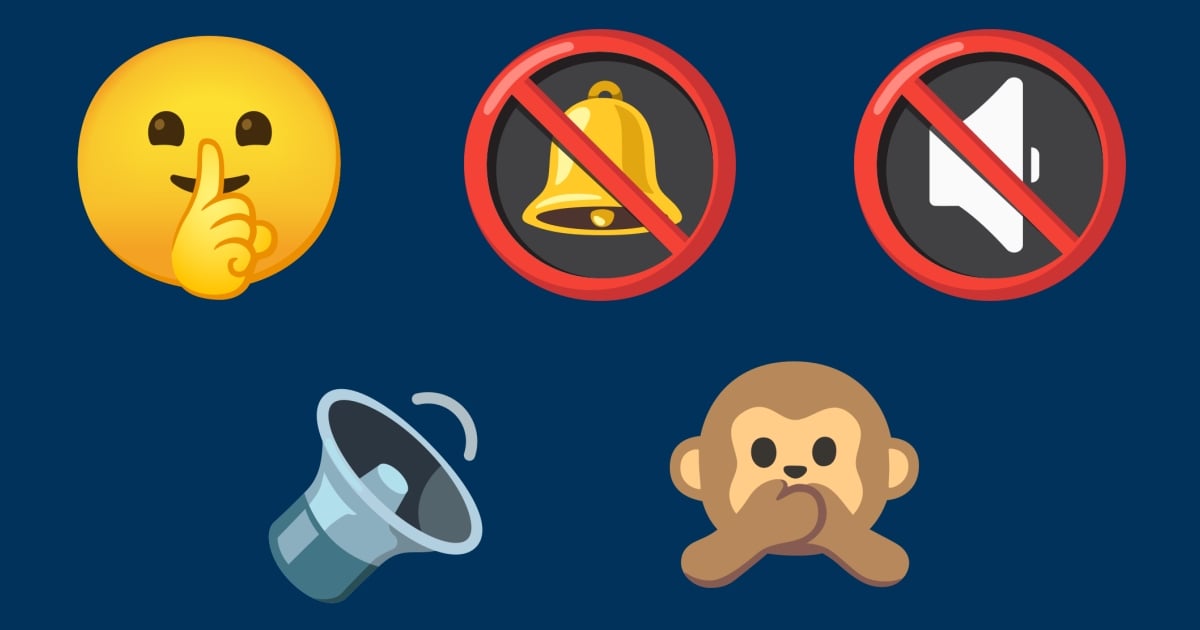 🤫 leise Emojis 🙊 🔇 🔉 🔕