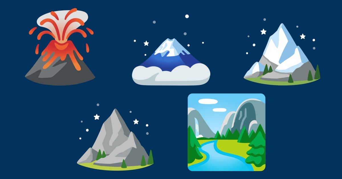 🏔️ Berg Emojis ⛰️ 🌋 🗻 🏞️
