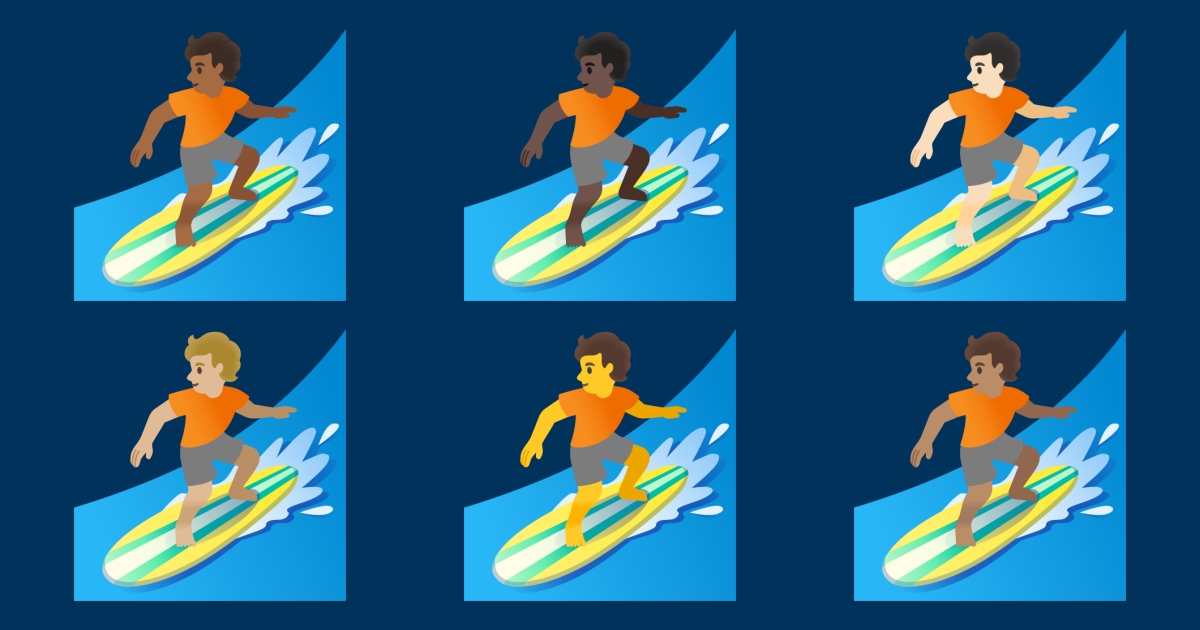 🏄 Surfboard Emojis 🏄🏻 🏄🏼 🏄🏽 🏄🏾 🏄🏿