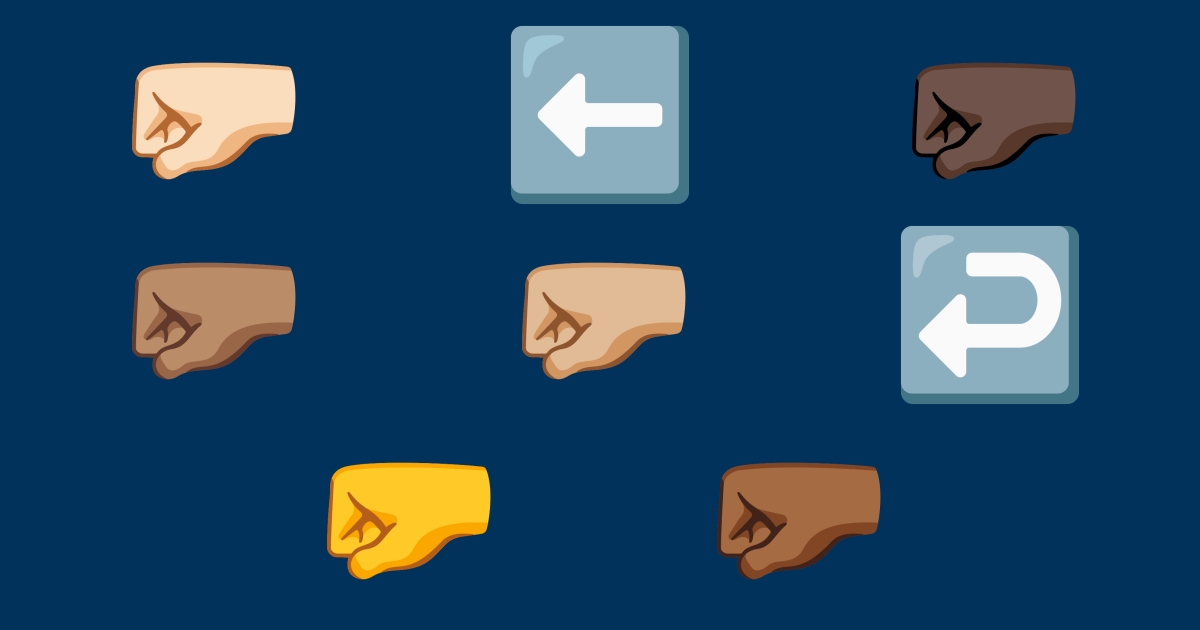 🤛 nach links Emojis ⬅️ ↩️ 🤛🏻 🤛🏼 🤛🏽 🤛🏾