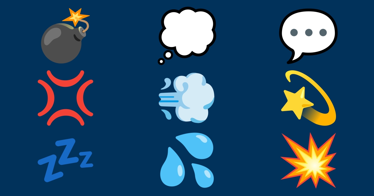 💢 Comic Emojis 💥 💫 💦 💨 💬 💭