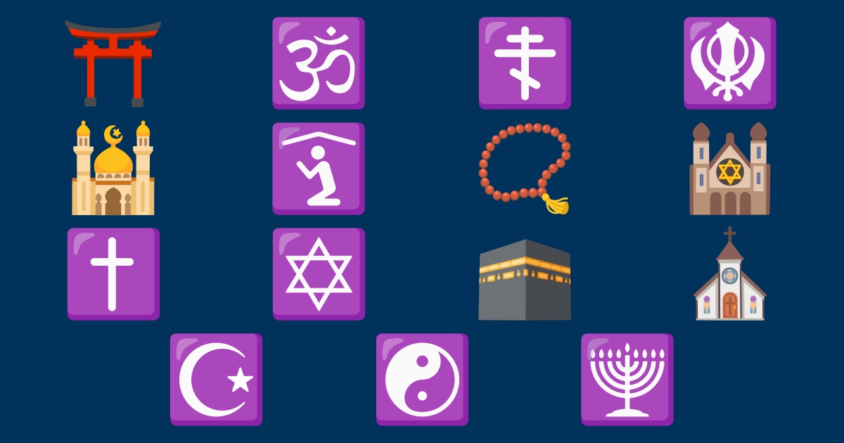 ⛪ Religion Emojis 🕌 🕍 ⛩️ 🕋 📿 🛐