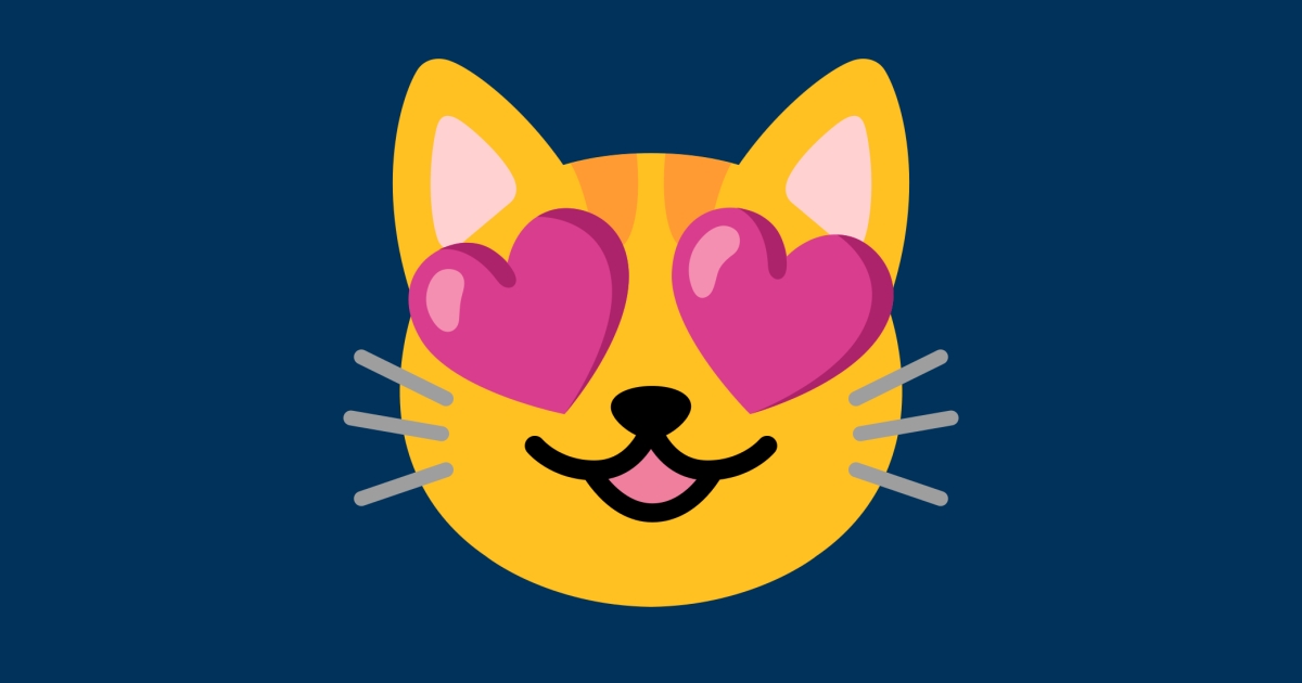 😻 Chat Souriant Avec Des Coeurs Dans Les Yeux Emojis