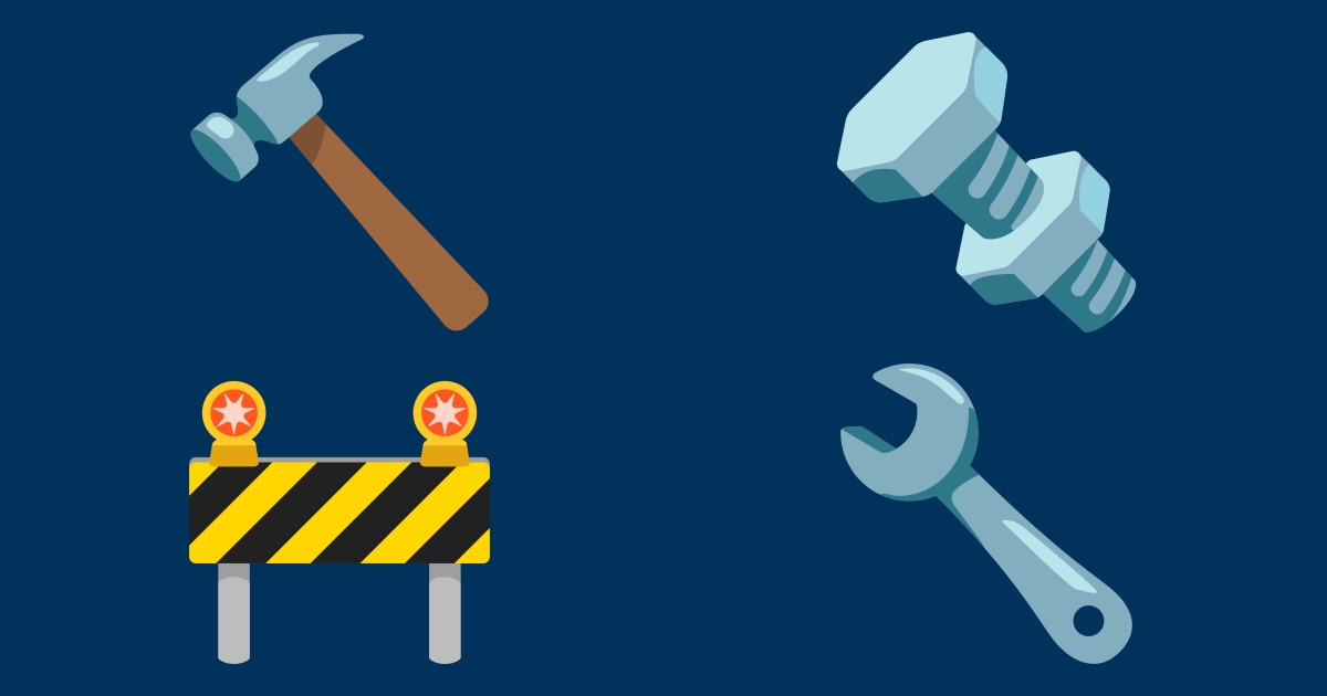 🚧 Travaux Emojis 🔨 🔧 🔩