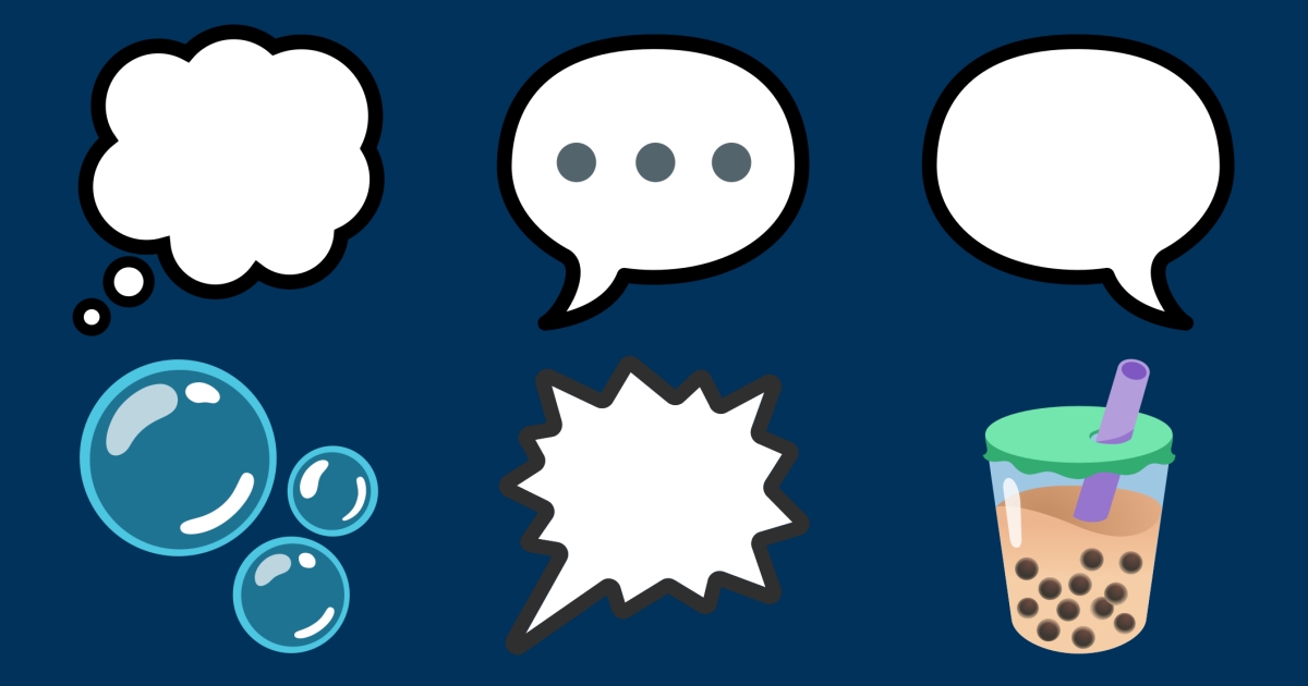 💬 Bulle Emojis 🗨️ 🗯️ 💭 🧋 🫧