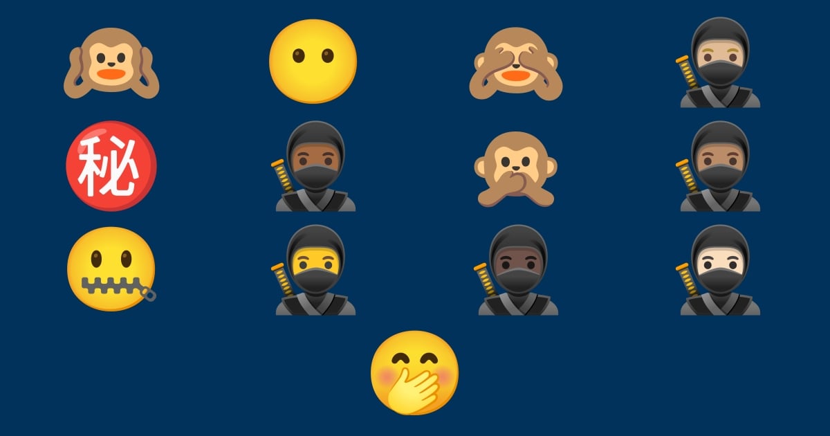 🤭 Secret Emojis 🤐 😶 🙈 🙉 🙊 🥷