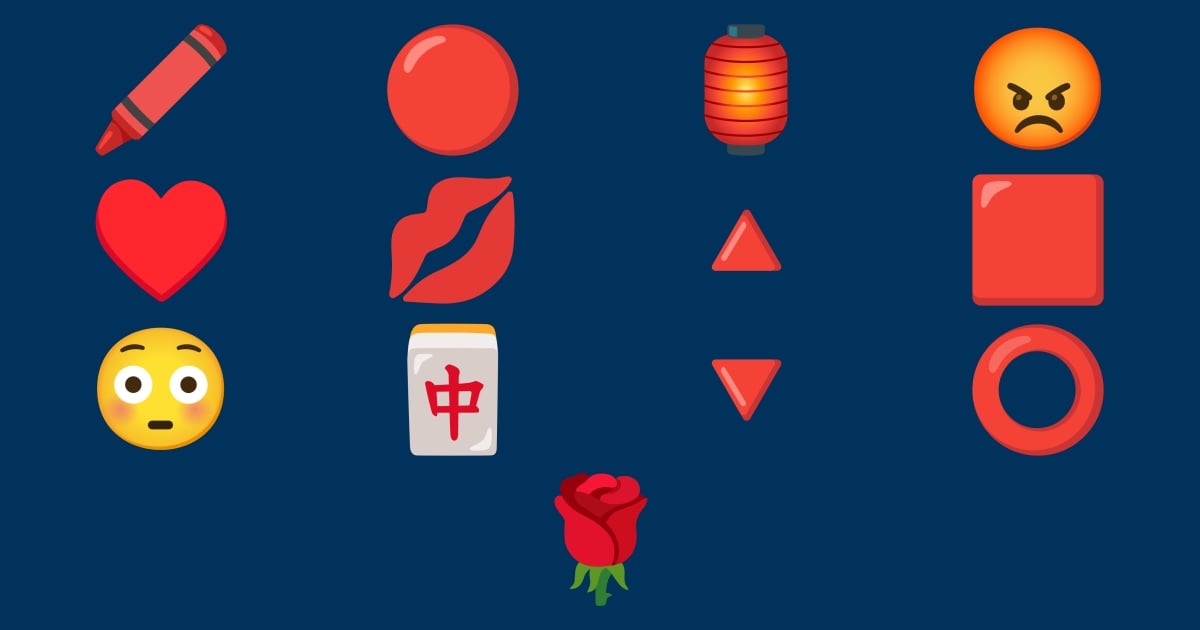 😳 Rouge Emojis 😡 💋 🌹 ♥️ 🀄 🏮