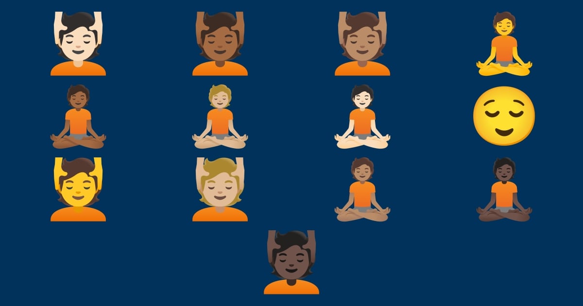 😌 Zen Emojis 💆 🧘 💆🏻 💆🏼 💆🏽 💆🏾