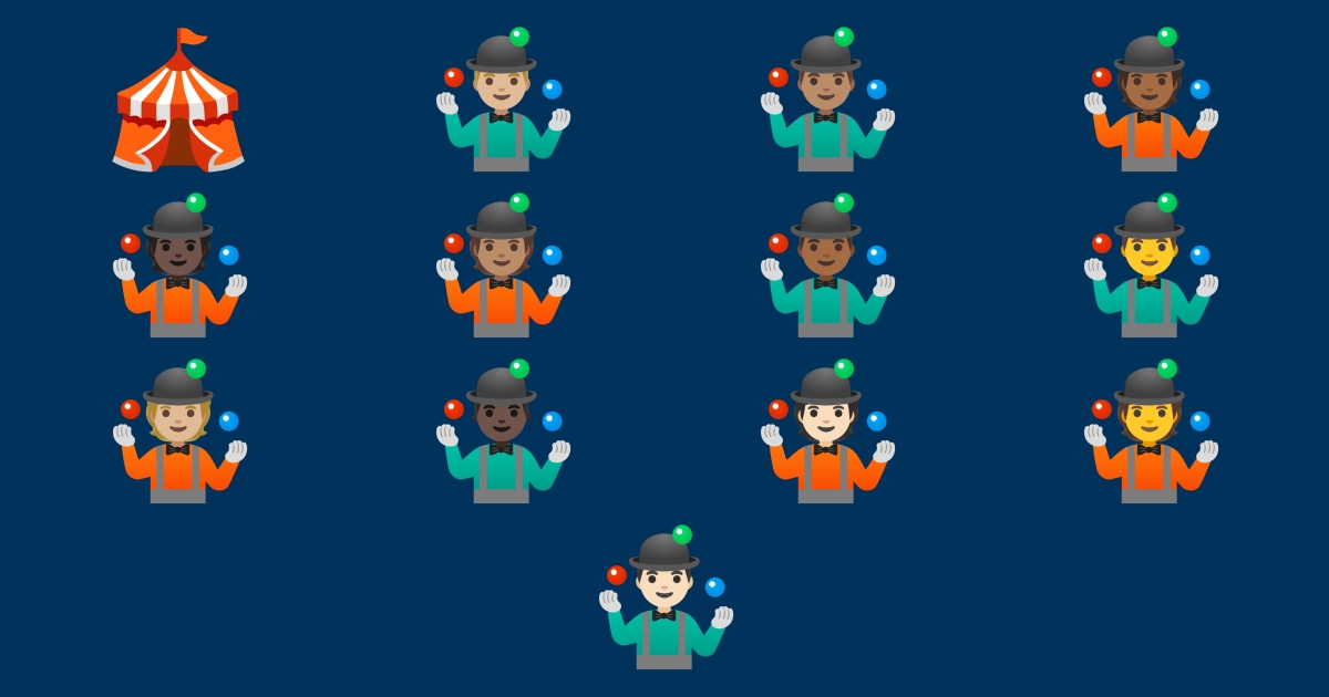 🤹 Cirque Emojis 🤹‍♂️ 🎪 🤹🏻 🤹🏼 🤹🏽 🤹🏾