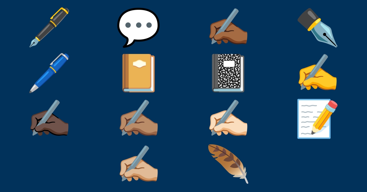 💬 écrire Emojis ️ 🪶 📔 📓 ️ 🖋️