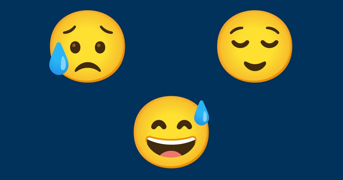 😅 Sollevato Emoji 😌 😥