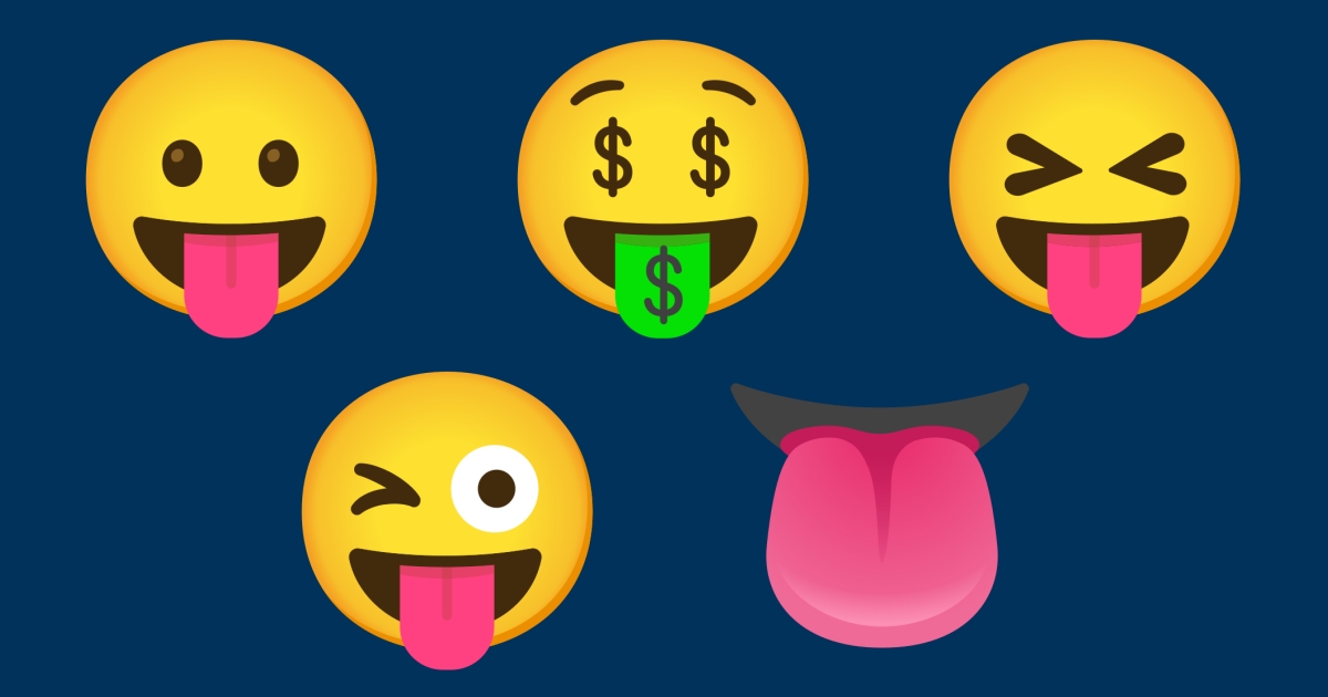 😛 Lingua Emoji 😜 😝 🤑 👅