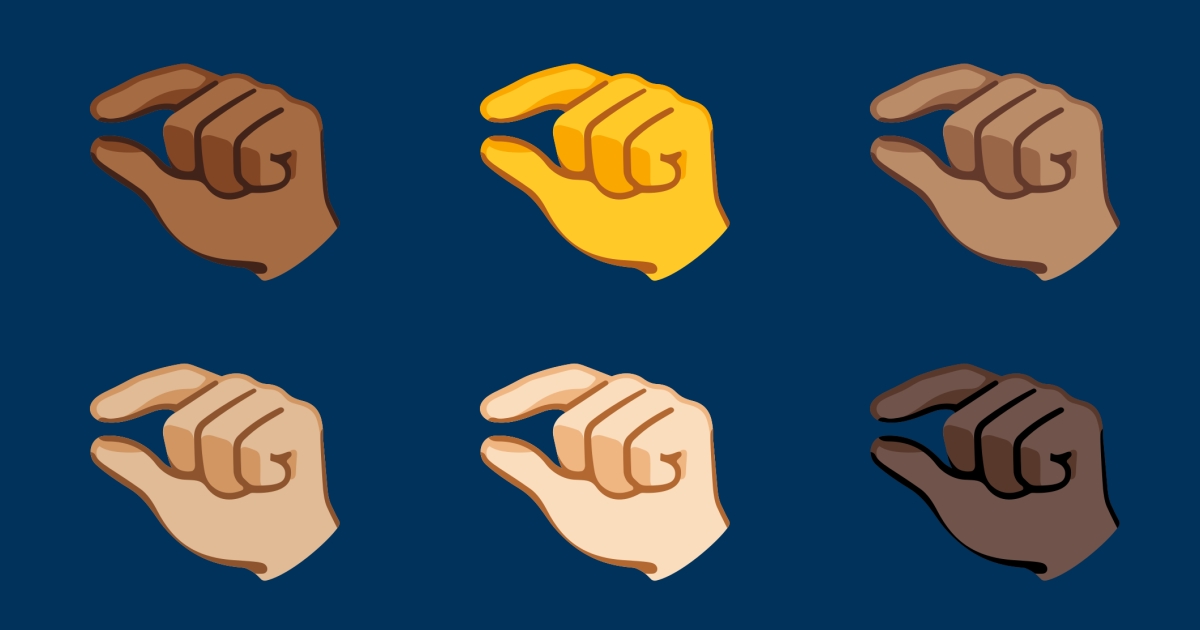 🤏 Un Pochino Emoji 🤏🏻 🤏🏼 🤏🏽 🤏🏾 🤏🏿