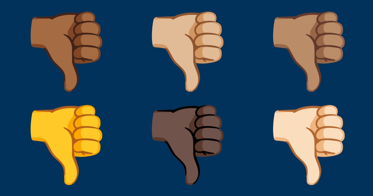 👎 Pollice Verso Emoji 👎🏻 👎🏼 👎🏽 👎🏾 👎🏿
