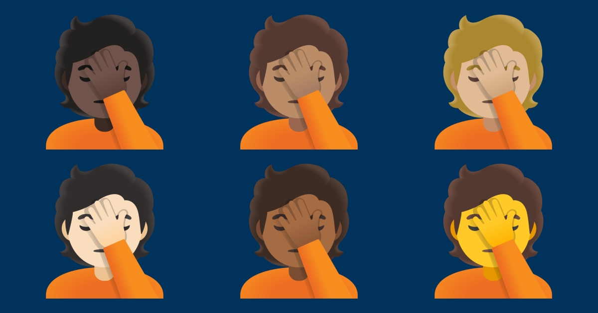 🤦 Oh No Emoji 🤦🏻 🤦🏼 🤦🏽 🤦🏾 🤦🏿