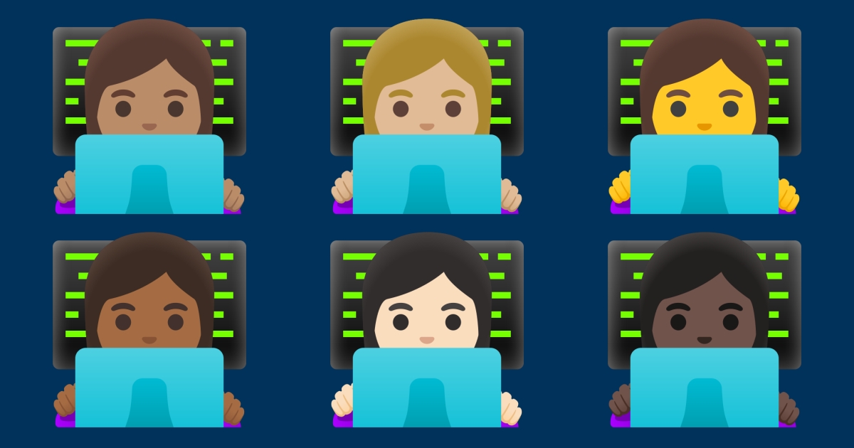 👩‍💻 Programmatrice Emoji 👩🏻‍💻 👩🏼‍💻 👩🏽‍💻 👩🏾‍💻 👩🏿‍💻